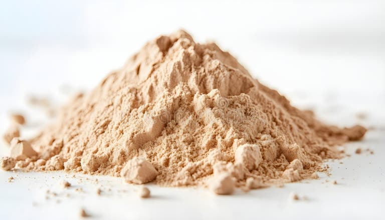 Pile of Light Brown Powder on a White Surface, Isolated Stock Image ...