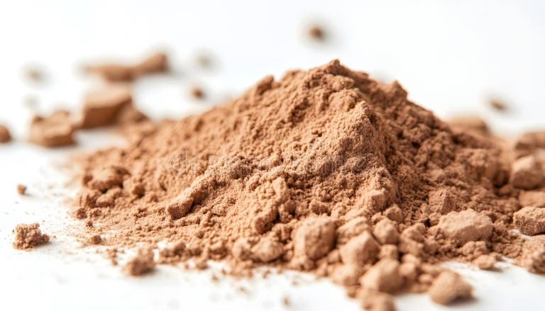 Pile of Light Brown Powder on a White Surface, Isolated Stock Photo ...