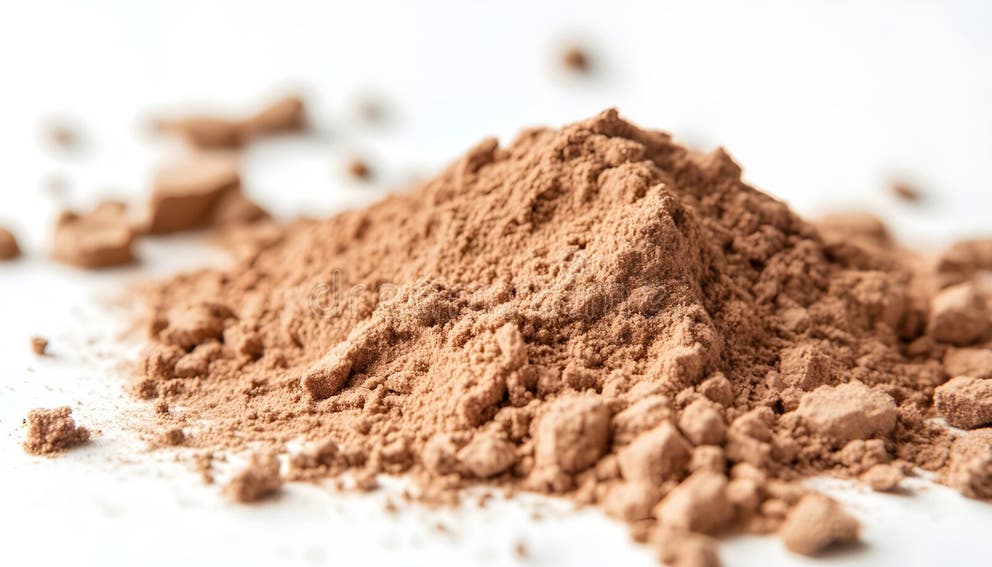 Pile of Light Brown Powder on a White Surface, Isolated Stock Photo ...