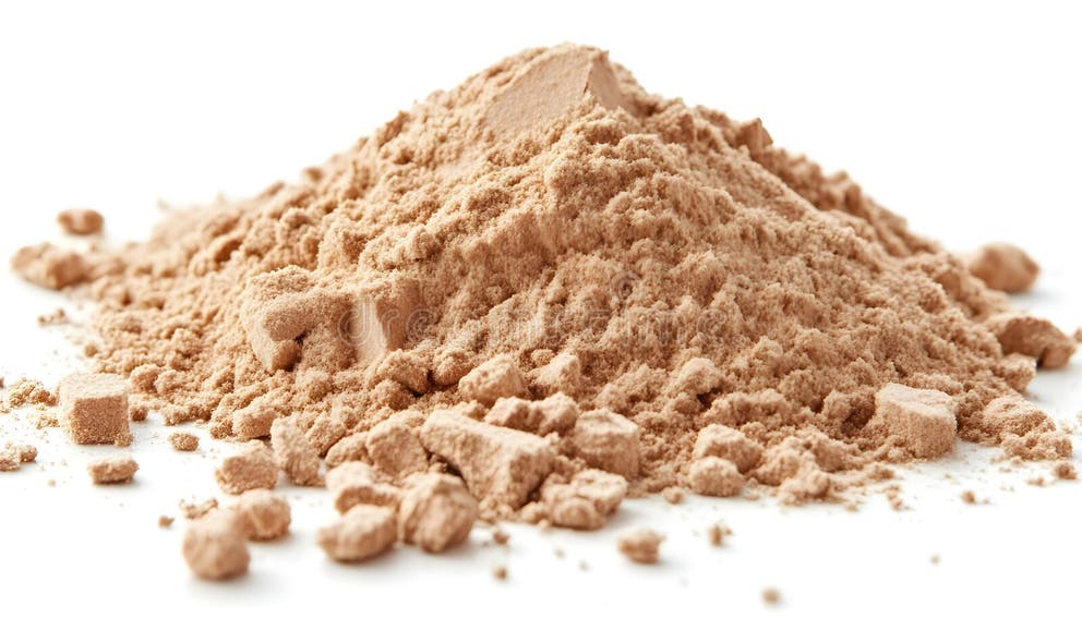 Pile of Light Brown Powder on a White Surface, Isolated Stock Photo ...