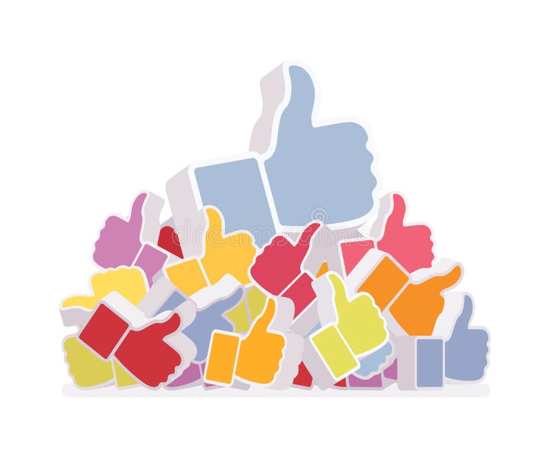Pile of likes stock vector. Illustration of okay, gesture - 139451817