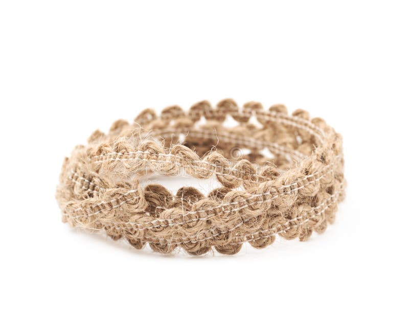 Pile Of A Linen Rope String Isolated Stock Photo - Image of fiber, lace ...