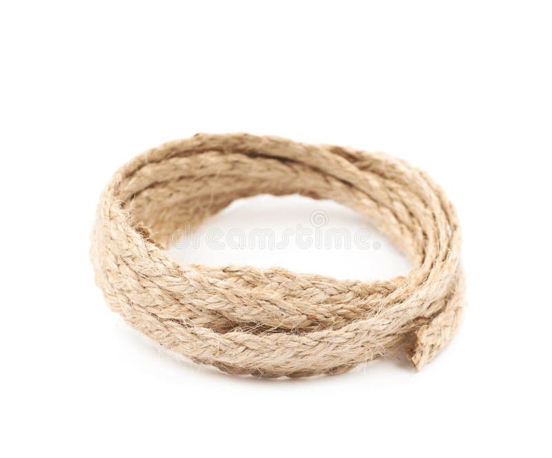 Pile of a Linen Rope String Isolated Stock Photo - Image of knot, linen ...