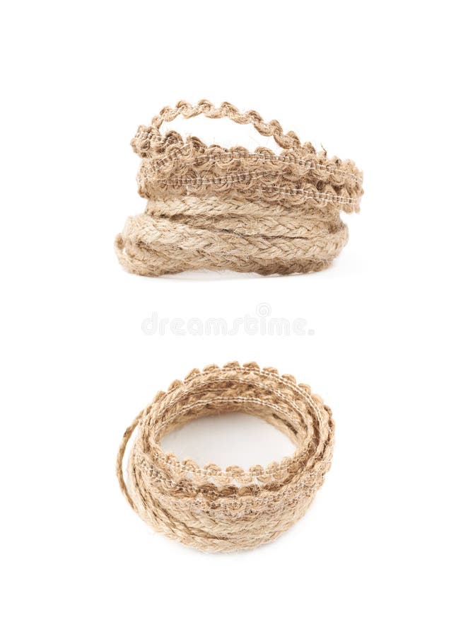 Pile of a Linen Rope String Isolated Stock Photo - Image of knot, linen ...