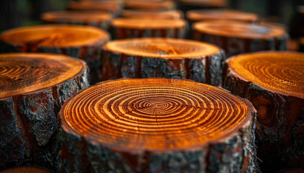 A Pile of Logs with a Brownish Color. the Logs are Arranged in a Circle ...
