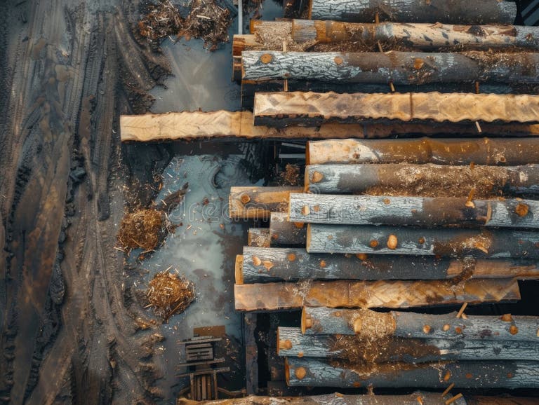 Pile of Logs and Dirt stock image. Image of mound, outdoor - 378119987