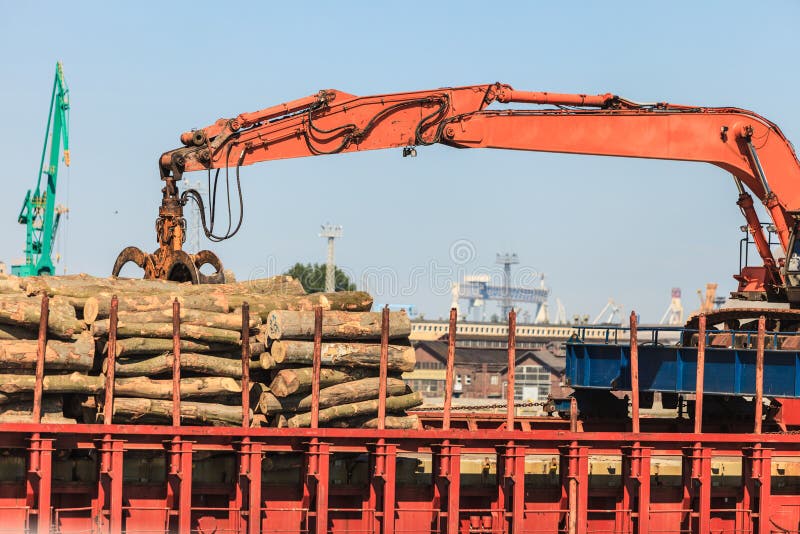 Pile of Logs at the Port Ready for Loading To Ships Stock Image - Image ...