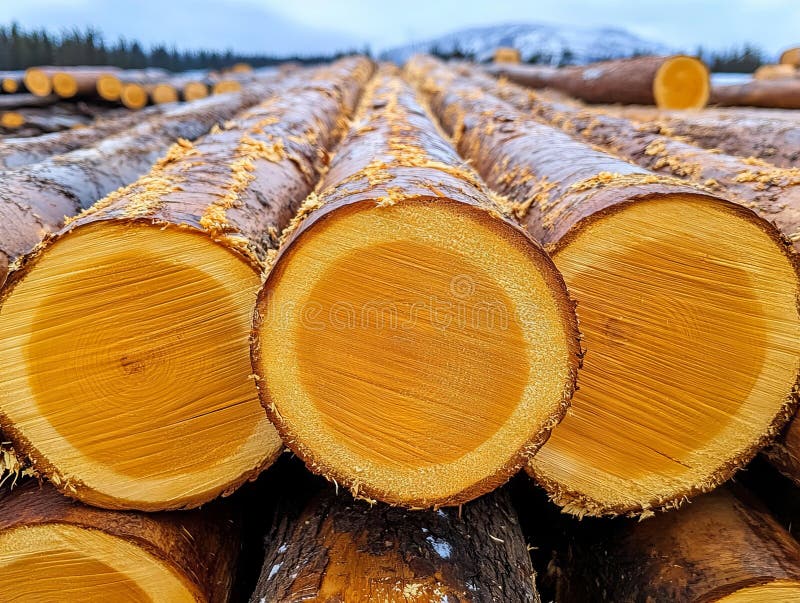 A Pile of Logs Stacked on Top of Each Other Stock Image - Image of ...