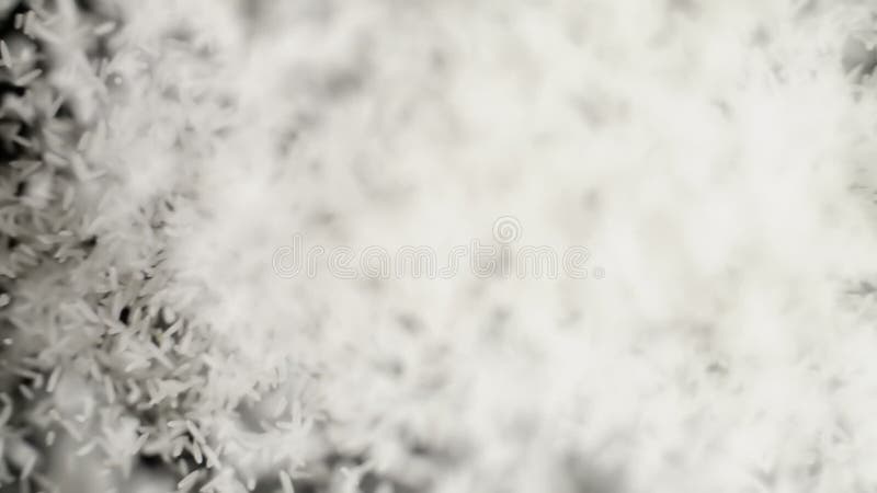 Pile of Long Rice Seeds Flies after Being Exploded White Cereal Grains ...