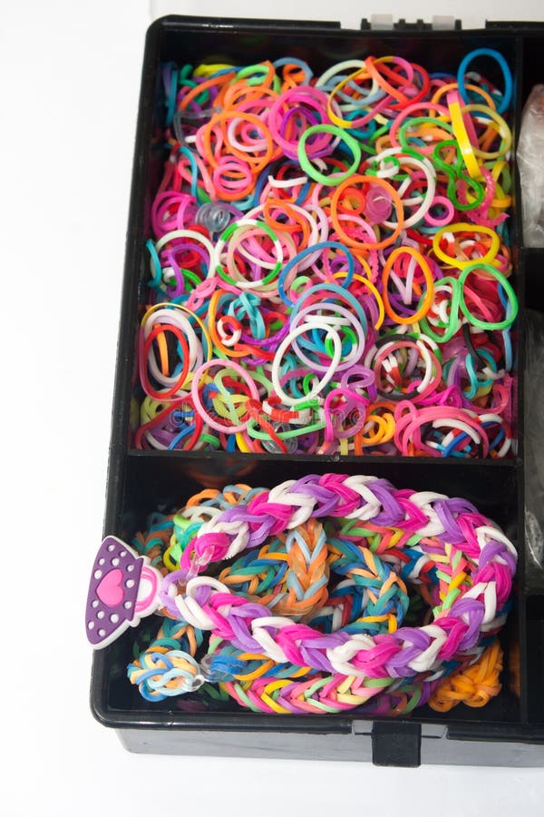 Pile of Loom Bands on the White Background Stock Image - Image of ...