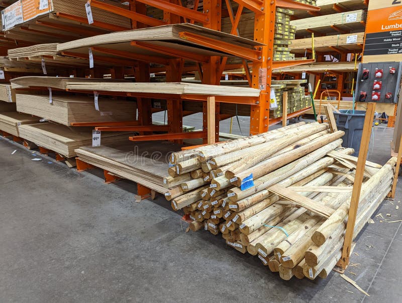 Pile of Lumber Inside Home Depot Store in America Editorial Photography ...