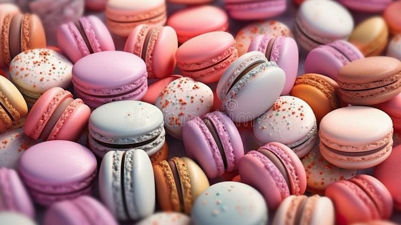 A Pile of Macarons Sitting on Top of a Table. Generative AI Image ...