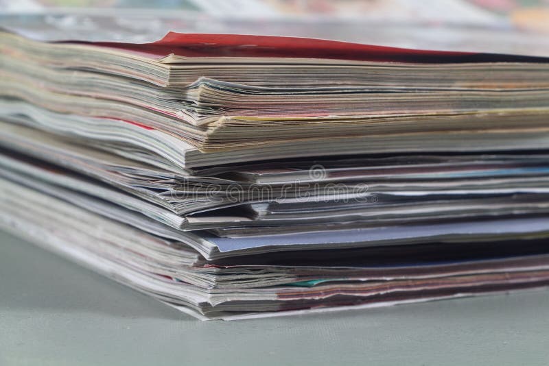 Pile of magazines stock photo. Image of stack, headline - 248287452