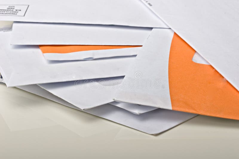 Pile Of Mail Paper Envelopes On The Table Stock Photography - Image ...