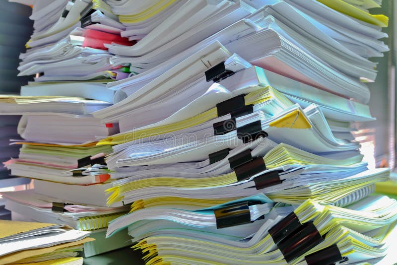 Pile of Many Document in Office Stock Photo - Image of pile, contract ...