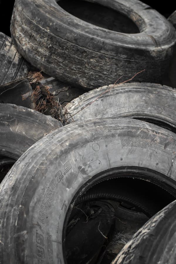 Old Used Tires Stacked in a Big Pile Stock Image - Image of season ...
