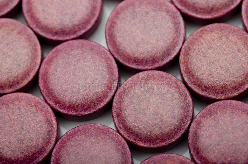 Pile of Many Small Red Pills, Group of Vitamins. Stock Image - Image of ...