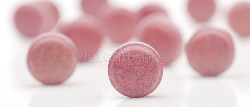 Pile of Many Small Red Pills, Group of Vitamins. Stock Image - Image of ...