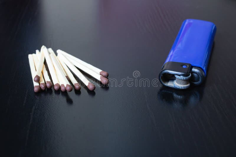 Matches & lighter stock image. Image of black, fire - 8094281