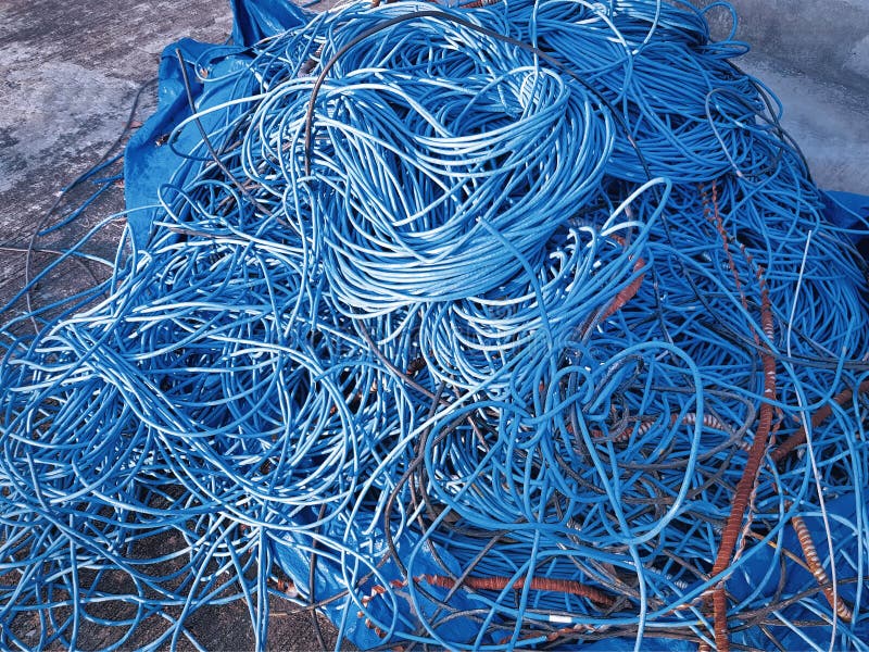 Tangled Electrical Wires on Urban Electric Pole. Disorganized and Messy ...