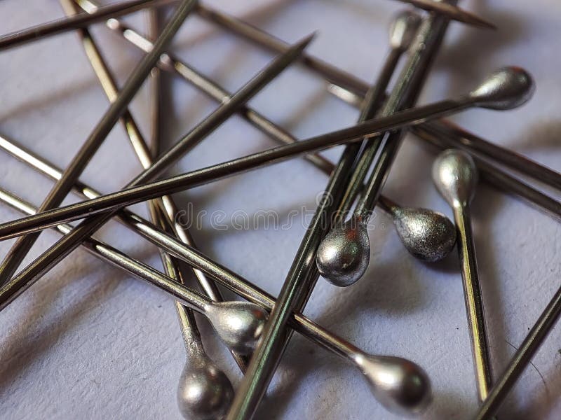Pile of metal needle pins stock image. Image of round - 234504215
