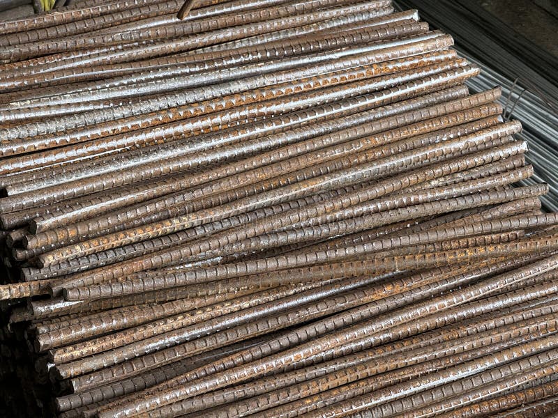 Pile of Metal Rod on the Ground Stock Photo - Image of group ...