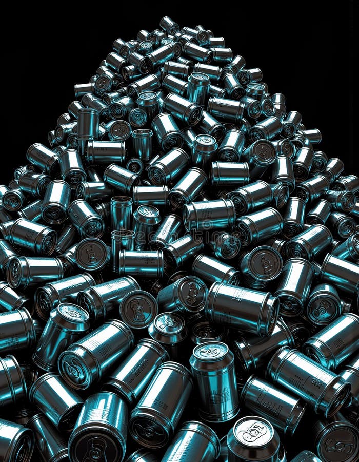 Metallic Cut Up Tin Cans in Bright Colours As an Abstract Background ...