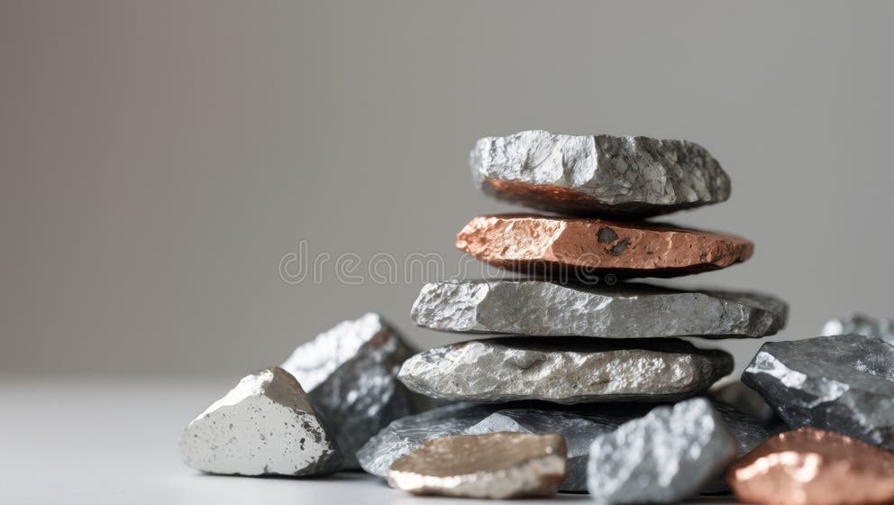 Pile of Metallic Rocks Showing Texture and Geological Composition Study ...