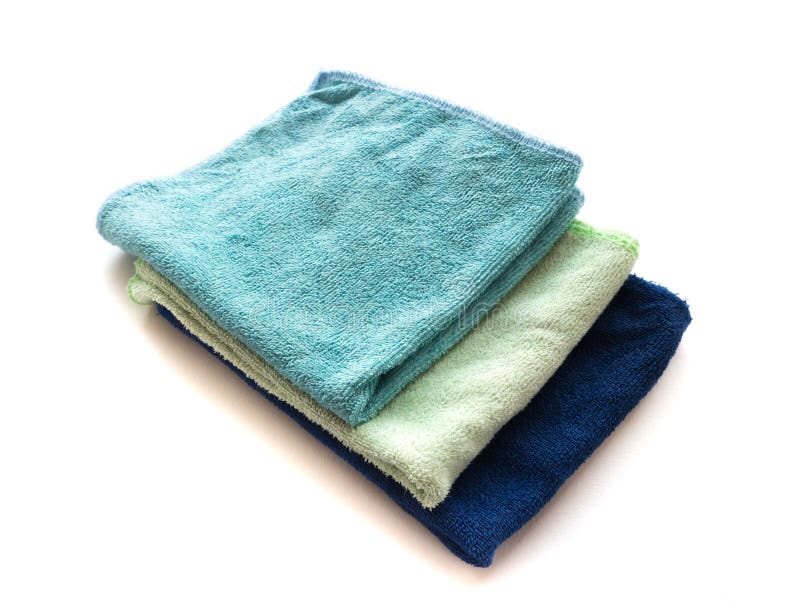 Pile of Microfiber Cloth for Clean on White Background, Workhouse ...