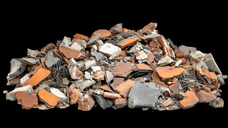 Pile Mixed Construction Debris Bricks Concrete Rubble Stock Photos ...