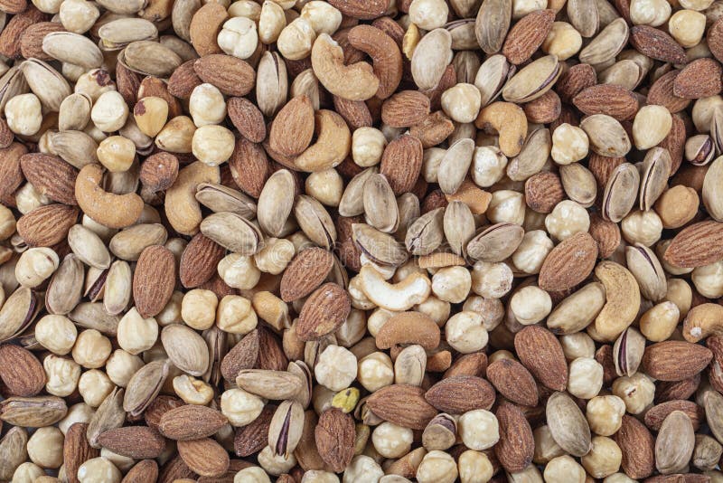A Pile of Mixed Nuts. Production of Hazelnuts, Almonds, Pistachios, and ...