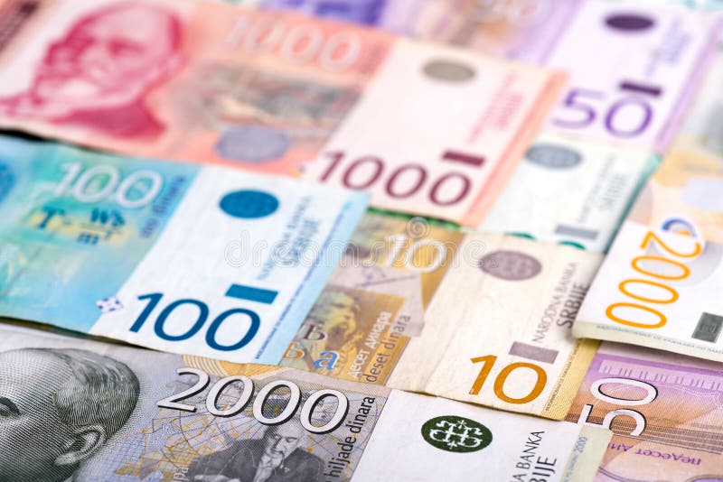 Serbian Money in Paper, Banknote 2000 Dinars Value Stock Photo - Image ...
