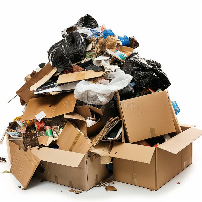 Pile of Mixed Waste and Cardboard Boxes Stock Image - Image of ...