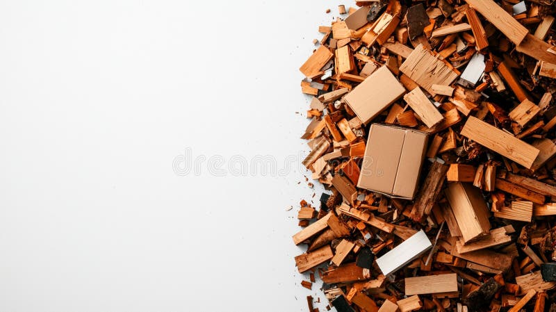 Pile of Mixed Wood Waste Including Construction Materials and Debris ...