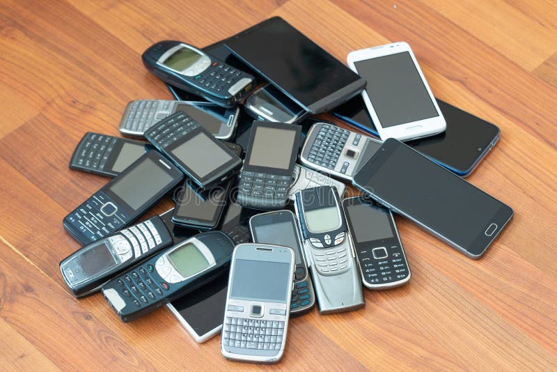 Pile of mobile phones stock photo. Image of flat, group - 146404300