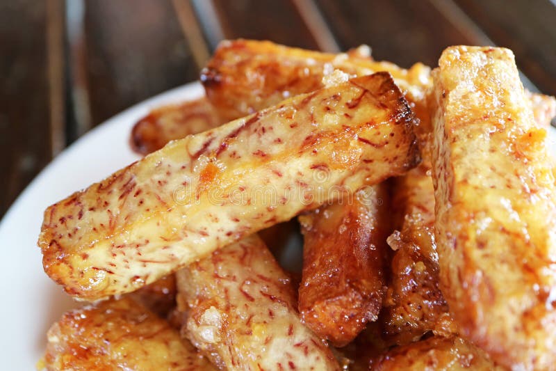 Pile of Deep Fried Sugar Coated Taro Sticks Stock Image - Image of ...