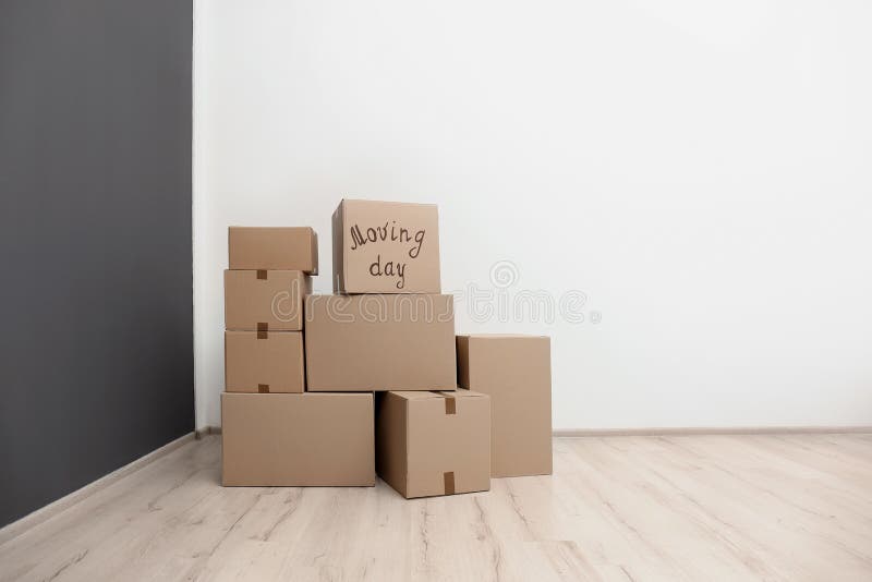 Pile of moving boxes stock image. Image of object, many - 125266307