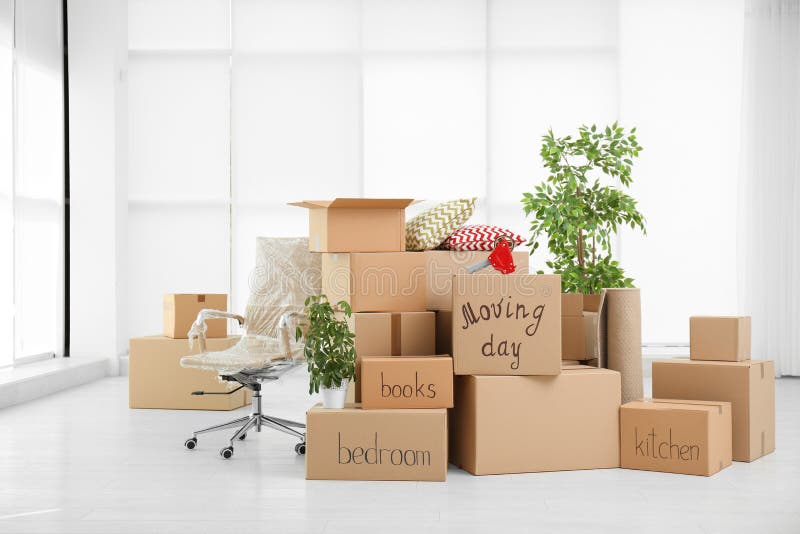 Moving Boxes Computer Removal Stock Photo - Image of moving, relocate ...