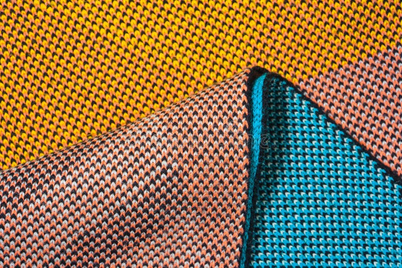 A Pile of Multi-colored Knitted Fabrics Stock Image - Image of orange ...