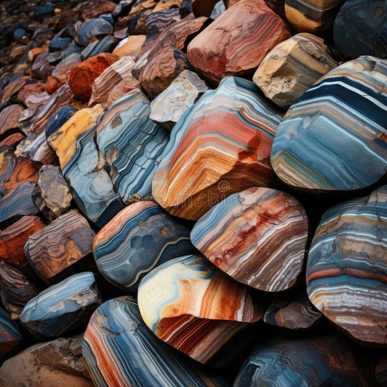 A Pile of Multi Colored Rocks Stock Illustration - Illustration of ...