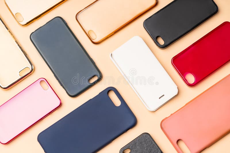 Pile of Multicolored Plastic Back Covers for Mobile Phone. Choice of ...