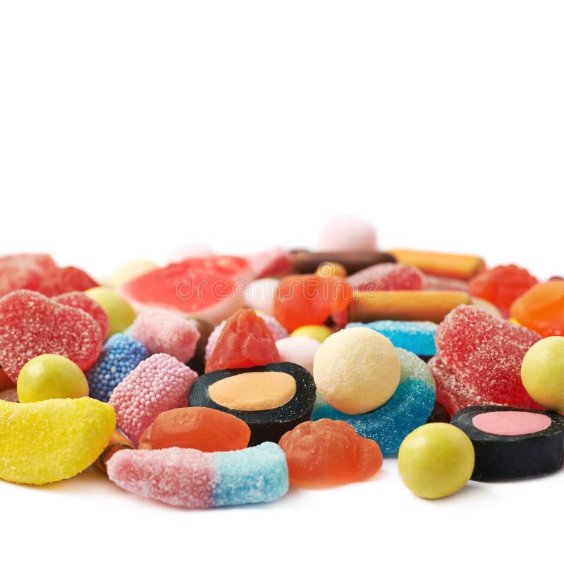 Pile of Multiple Different Candies Isolated Stock Photo - Image of ...