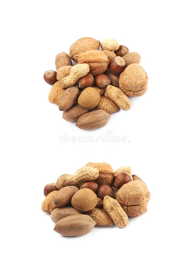 Pile of Multiple Kind of Nuts Isolated Stock Image - Image of ...
