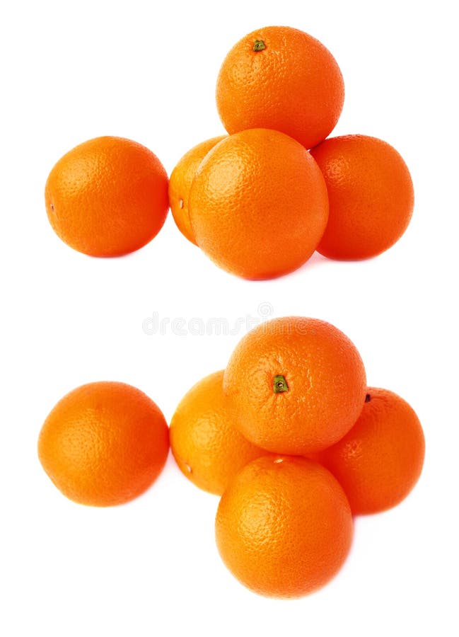Pile of Multiple Ripe Oranges, Isolated Over the White Background, Set ...