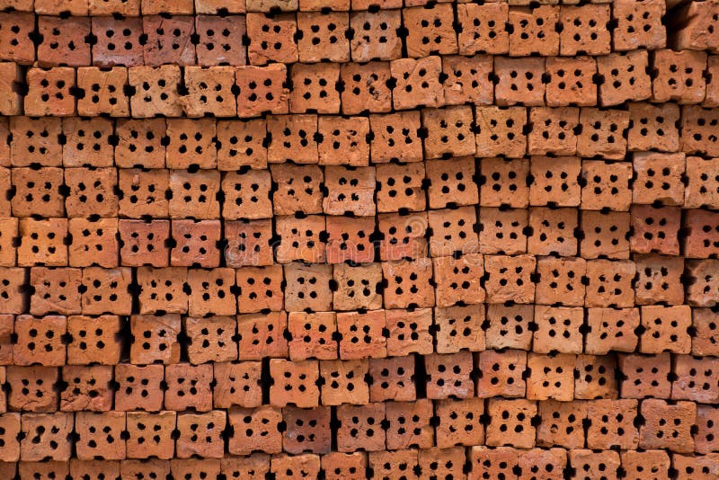Pile of New Red Brick Layer Prepared for Construction Texture Ba Stock ...