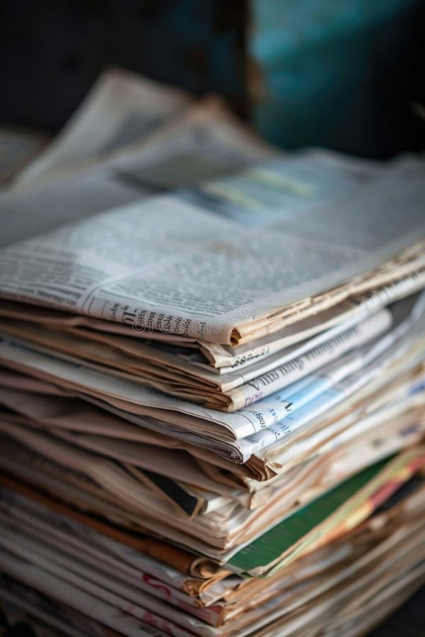 Pile Newspapers Stacked High Table Stock Photos - Free & Royalty-Free ...