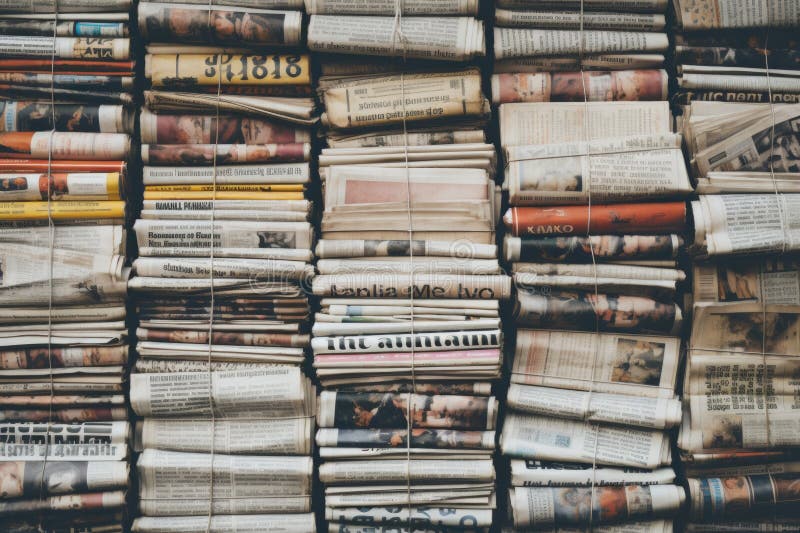Pile of Newspapers, Suitable for News and Media Concepts Stock Image ...