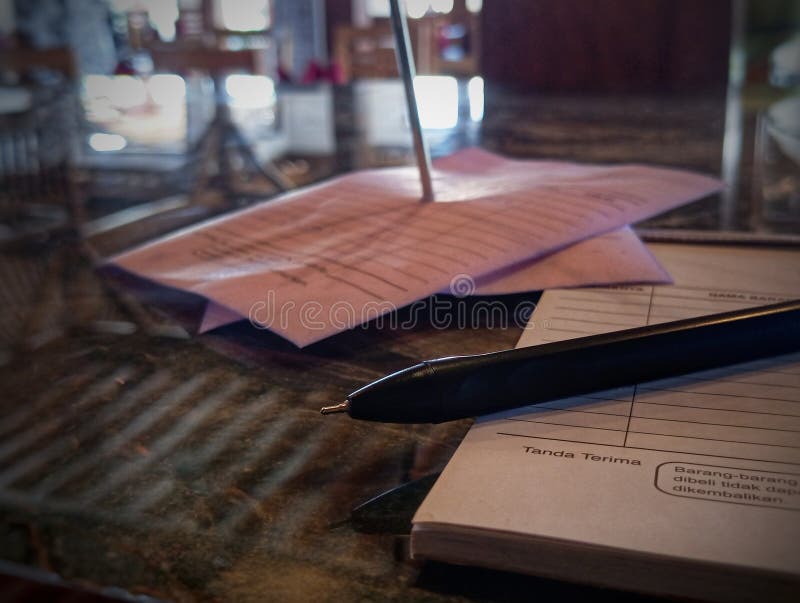 Note or Captain Order and Pen on the Table Stock Photo - Image of sign ...