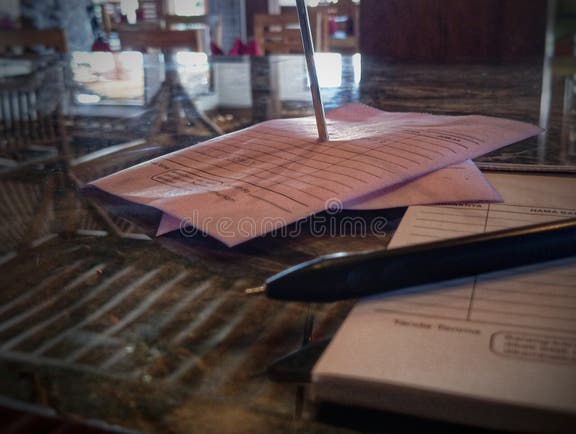 Note or Captain Order and Pen on the Table Stock Image - Image of empty ...