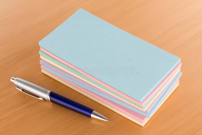 Pile of Note Pads with Pen stock image. Image of macro - 23792615